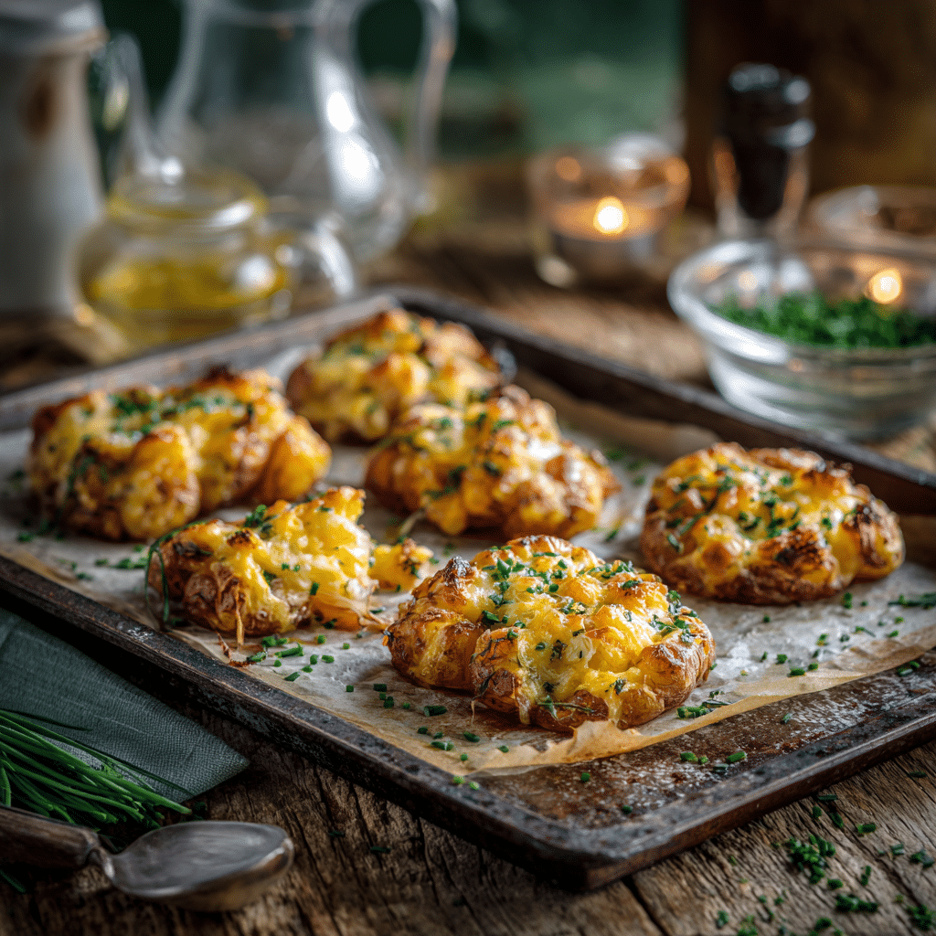 Amazing Cheesy Smashed Potatoes Recipe