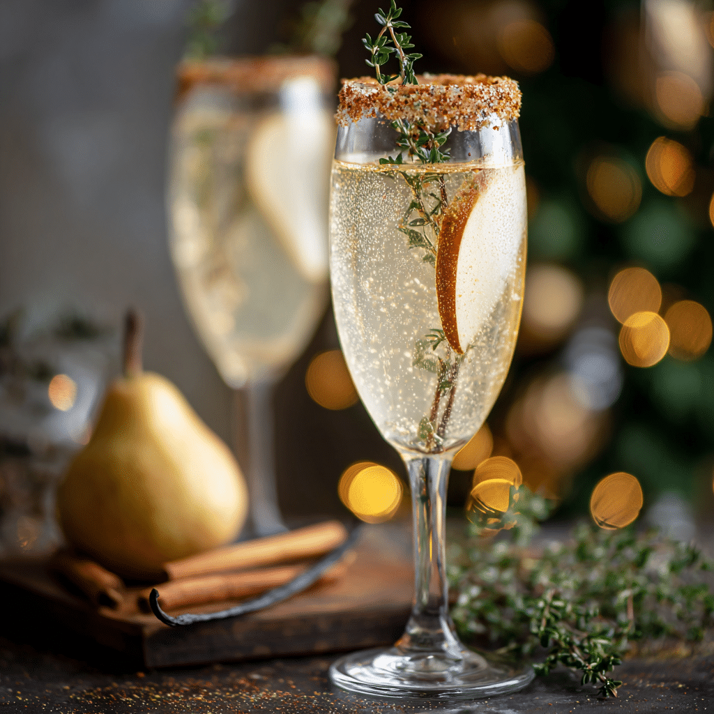 Amazing Sparkling Pear and Cinnamon Mocktail