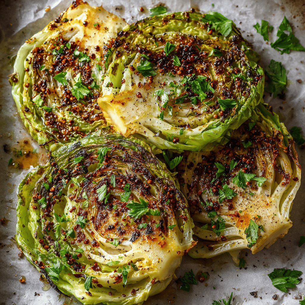 Amazing Oven Roasted Garlic Cabbage Steaks