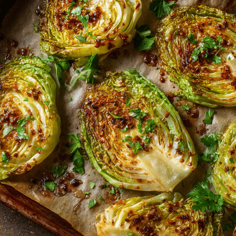 Amazing Oven Roasted Garlic Cabbage Steaks